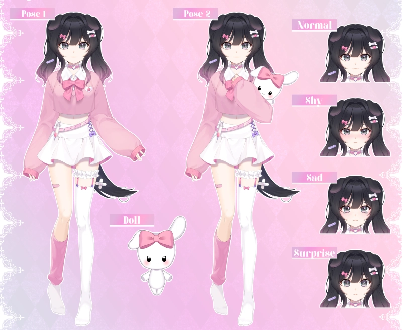 Live2D 모델 일러스트 | 와이 컴션(Live2d comms open) | CREPE